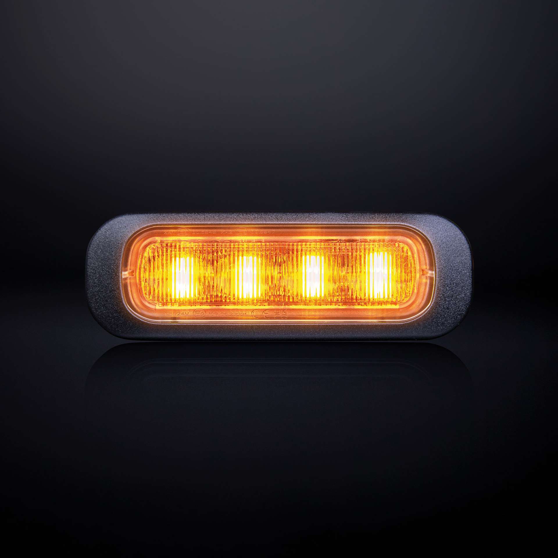 DARK KNIGHT DIRECTIONAL WARNING LIGHT AMBER 4 LED DARK TINTED GLASS ...